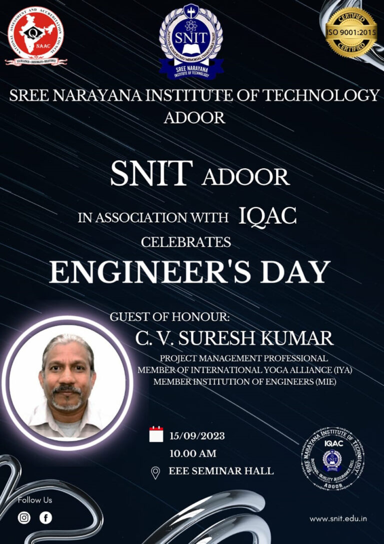 Engineer's Day Celebration at SNIT - Sree Narayana Institute of Technology
