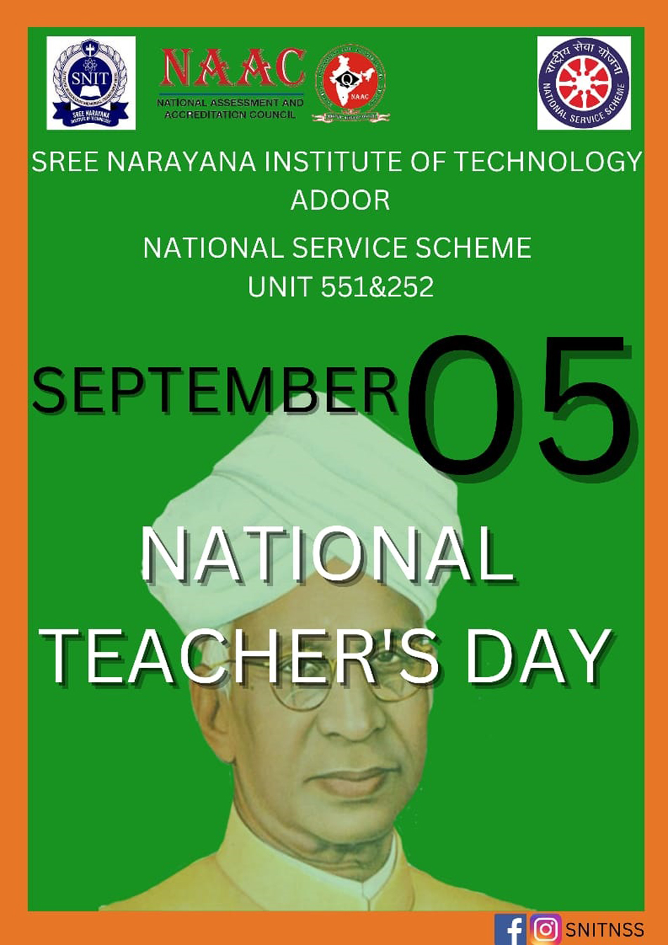 SNIT NSS Unit Wishes Happy Teachers Day. - Sree Narayana Institute of ...