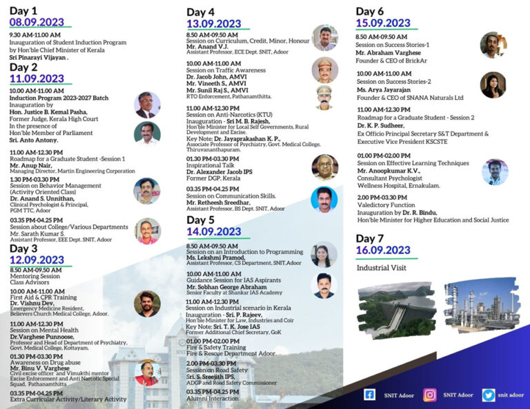 Student Induction Program 2023 - Sree Narayana Institute of Technology