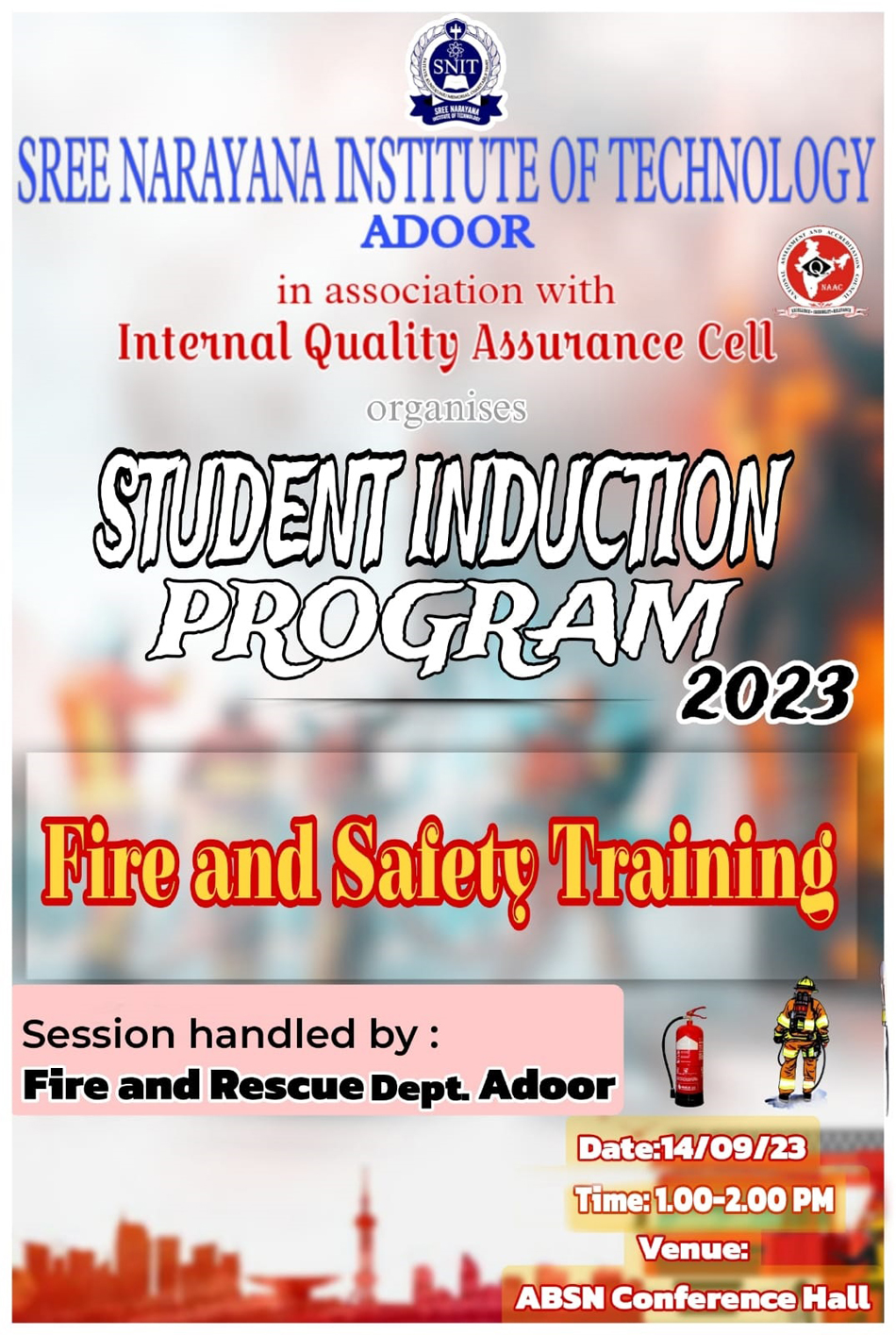 Student Induction Program on Fire and Safety Training - Sree Narayana ...