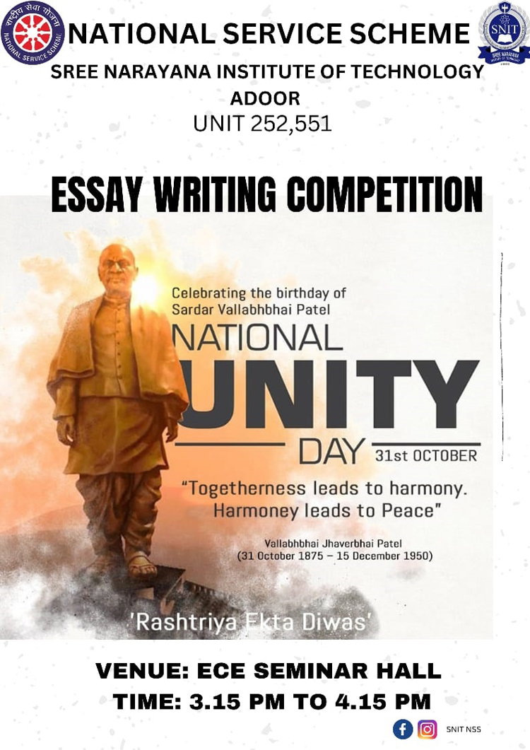 National Unity Day - Sree Narayana Institute of Technology